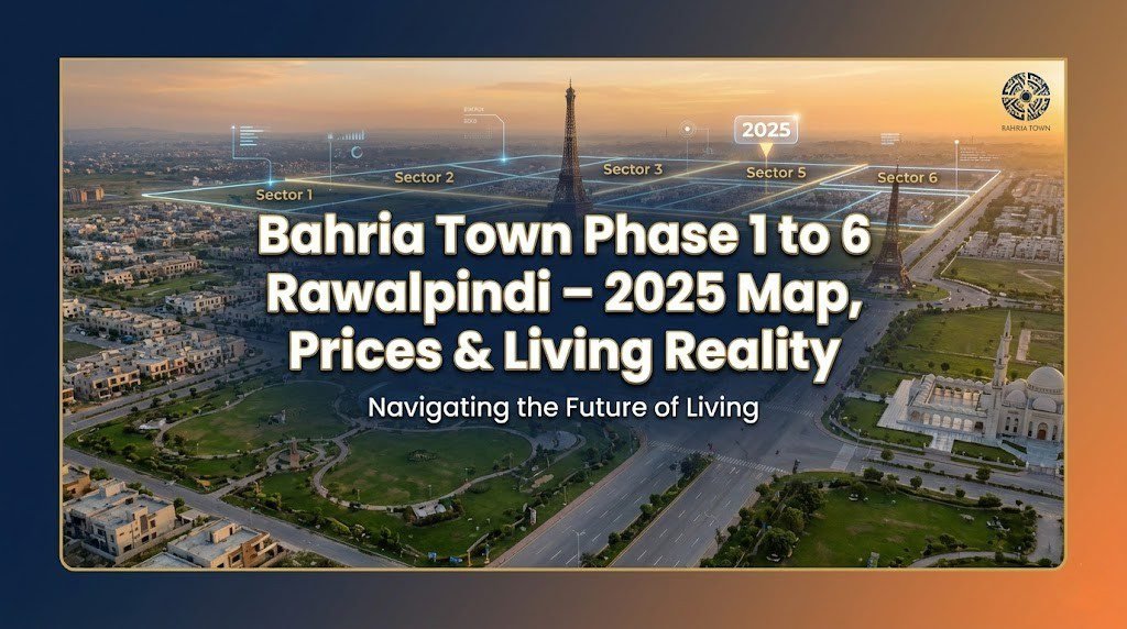 Bahria Town Phase 1 to 6 Rawalpindi – 2025 Map, Prices & Living